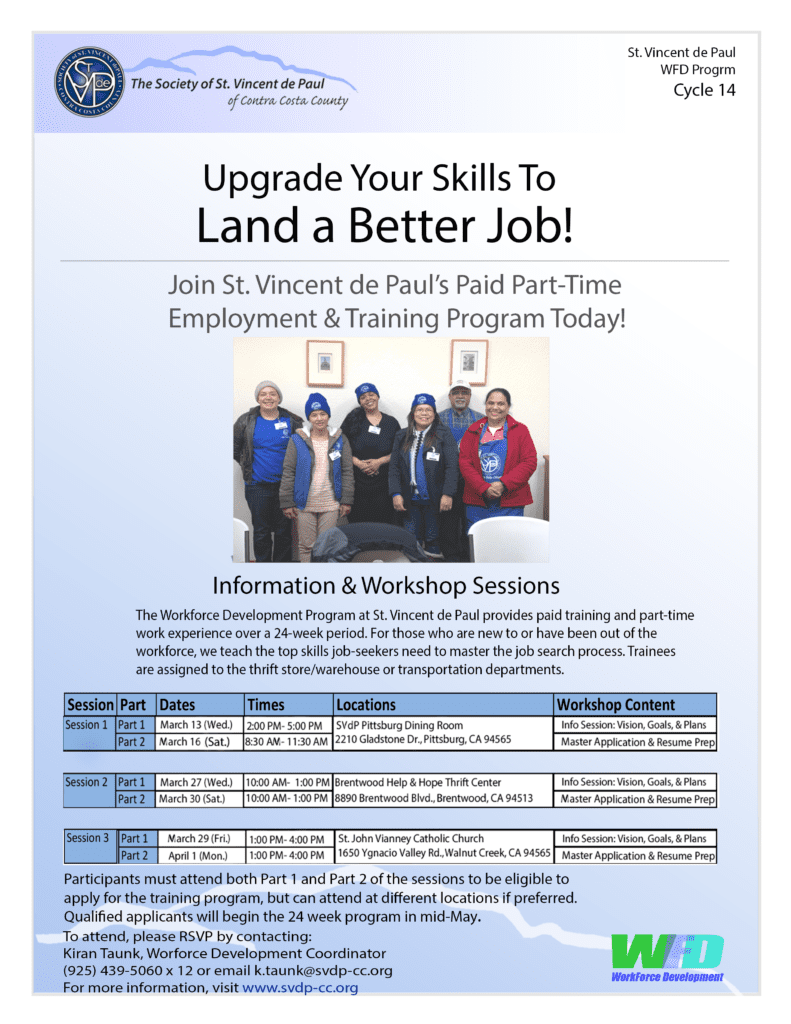 The WorkForce Development Program at St. Vincent de Paul is starting ...